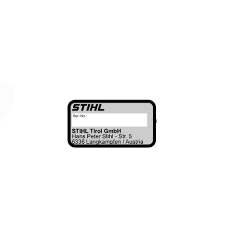 STIHL Machinenummerplaatje - 0000 967 3454 - Detuinmachineshop B.V.