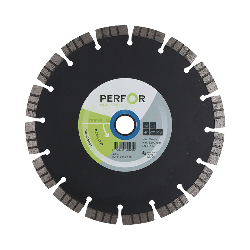 Perfor Diamantzaagblad TURBO beton, Ø230, asgat 22.2 ...