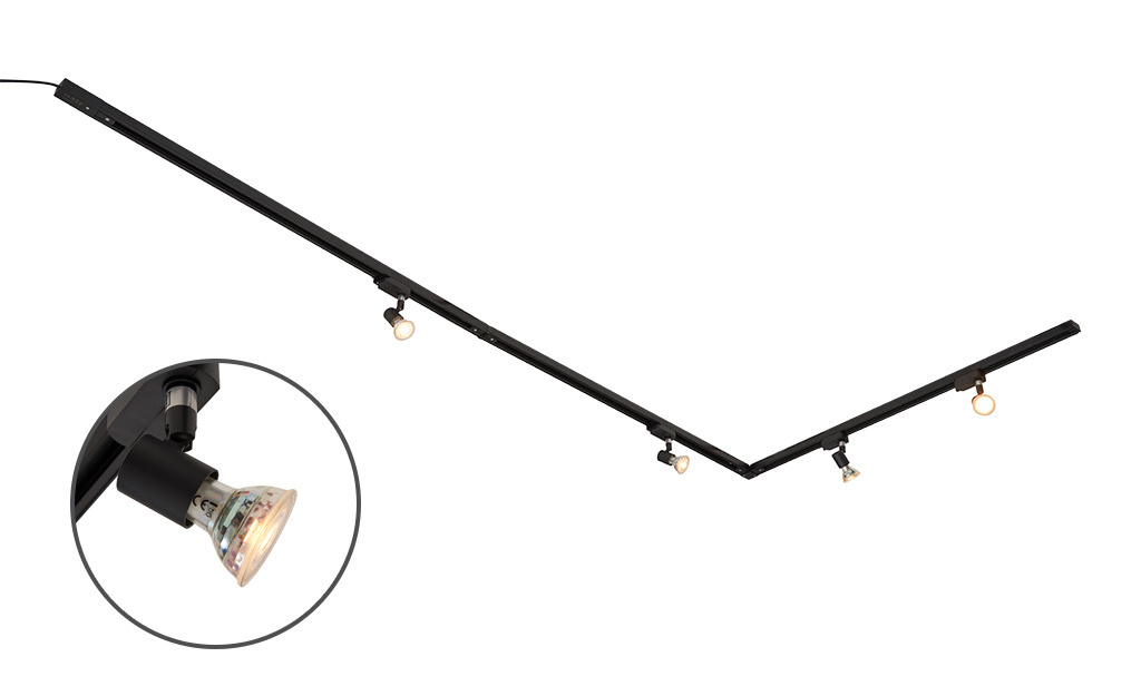 Modern single-phase track system with Stanley spots - LumenXL.com