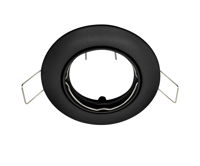 Modern round adjustable recessed spotlight black - Fox - LumenXL.com