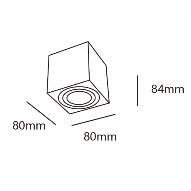 Modern tiltable black surface mounted spotlight square - Kit - LumenXL.com
