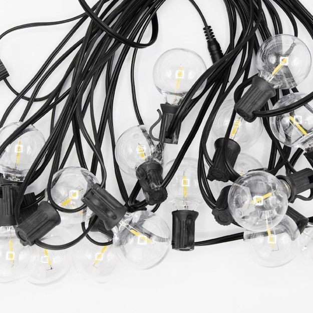 Solar light chain 10 meters 20 small round lights, 3W solar panel ...