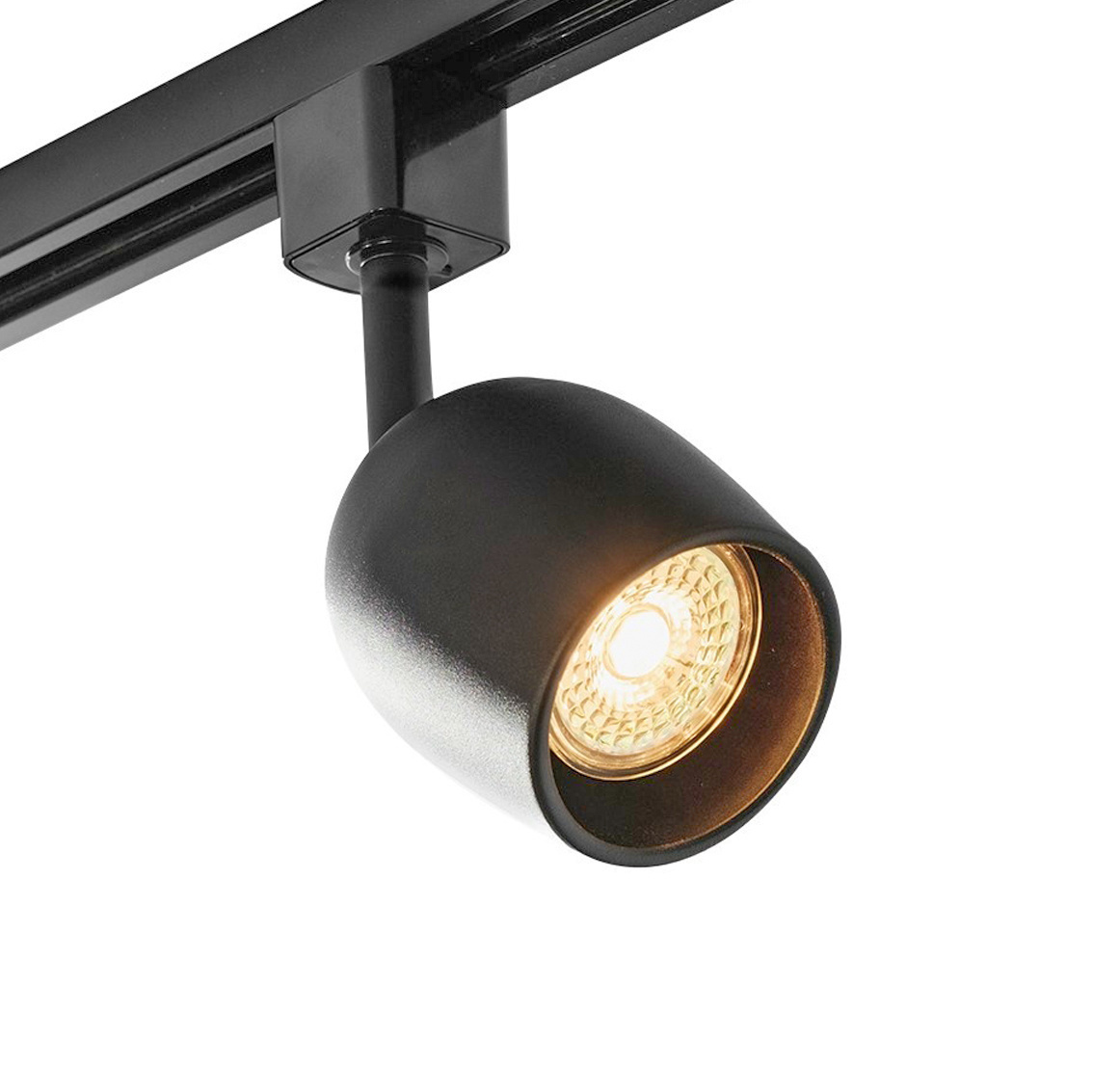 Single circuit track lighting system black ceiling spotlights - Day ...