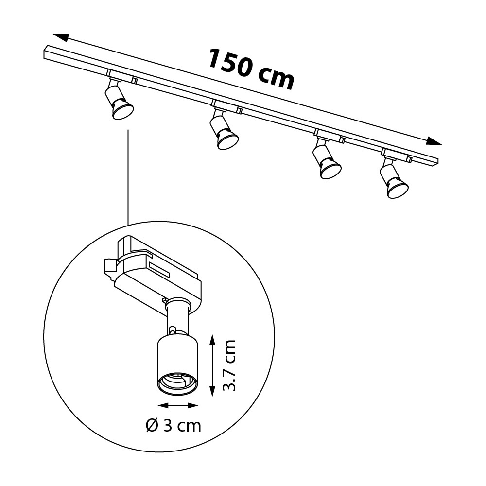 Modern single circuit track lighting system - Stanley - LumenXL.com