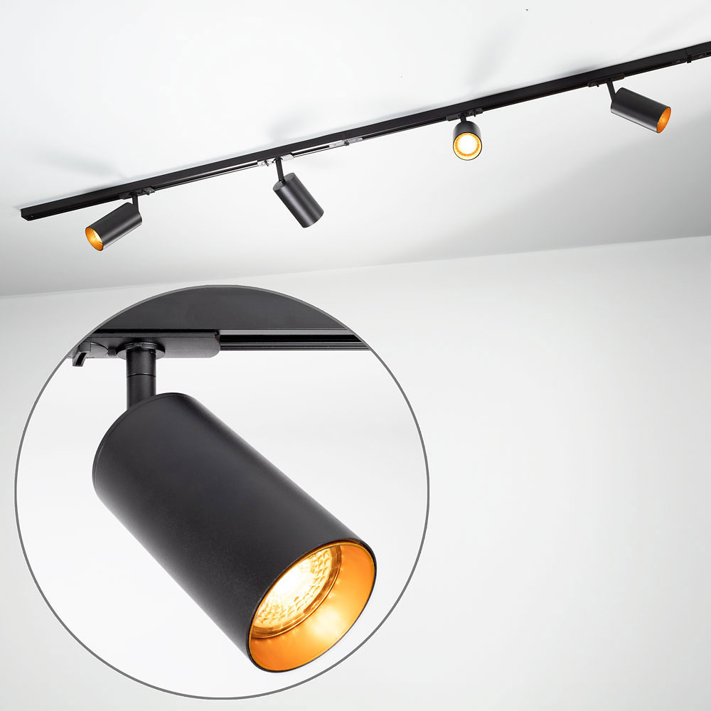 Modern single-phase track system 1.5 metre long with Juno spots ...
