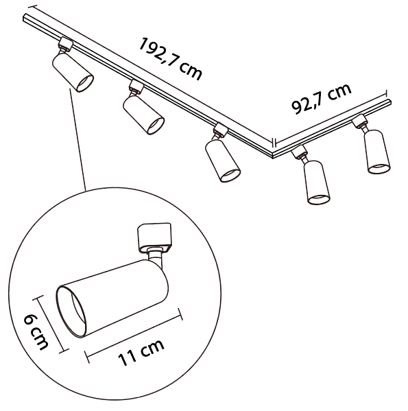 Modern-single--phase track system with Juno spots - LumenXL.com