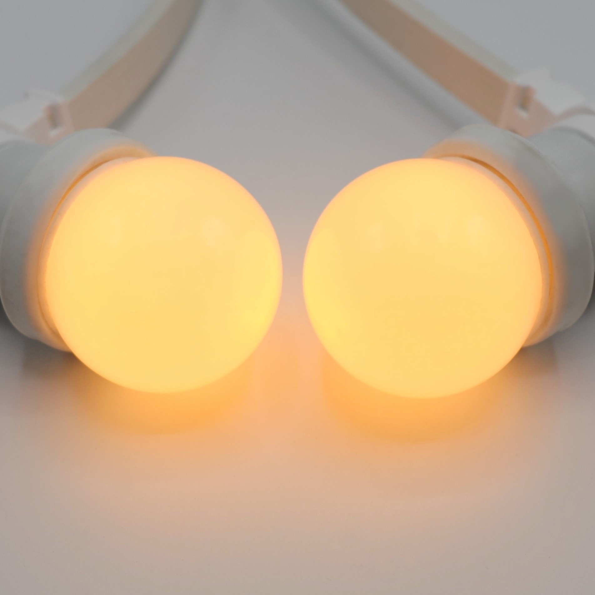 Festoon lights with LED frosted bulbs and white cable, 10m - 50m sets ...