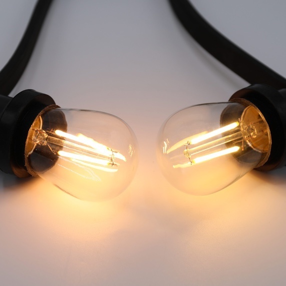 Festoon lights with 2W transparent glass filament bulbs - dimmable ...