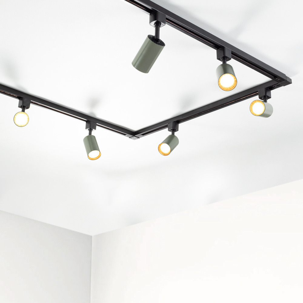 Single circuit track lighting system Romain - black with grey-green ...