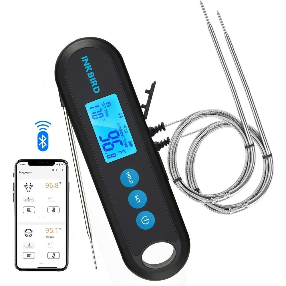 Inkbird - IHT-2PB (Ultrafast Instant & Bluetooth Thermometer + Probes ...