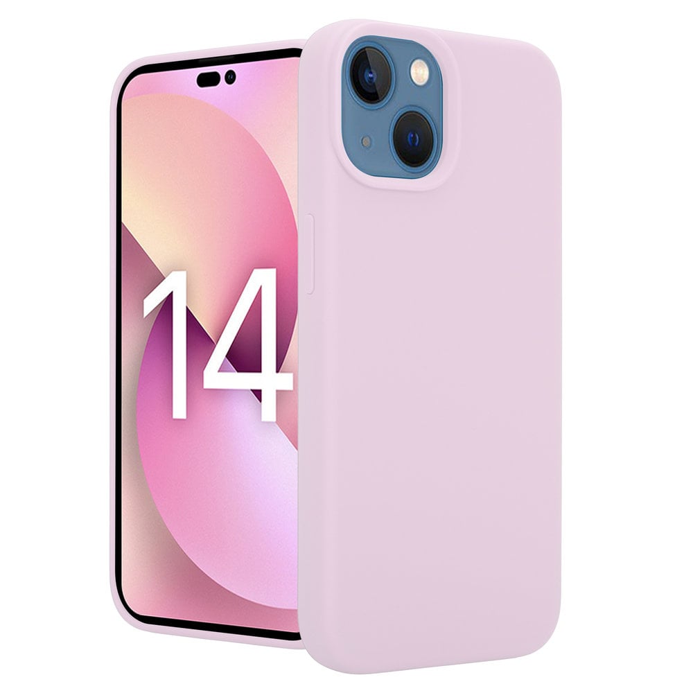 Luxus-Flüssigsilikonhülle iPhone 14 (Rosa) - Huellen-shop.de