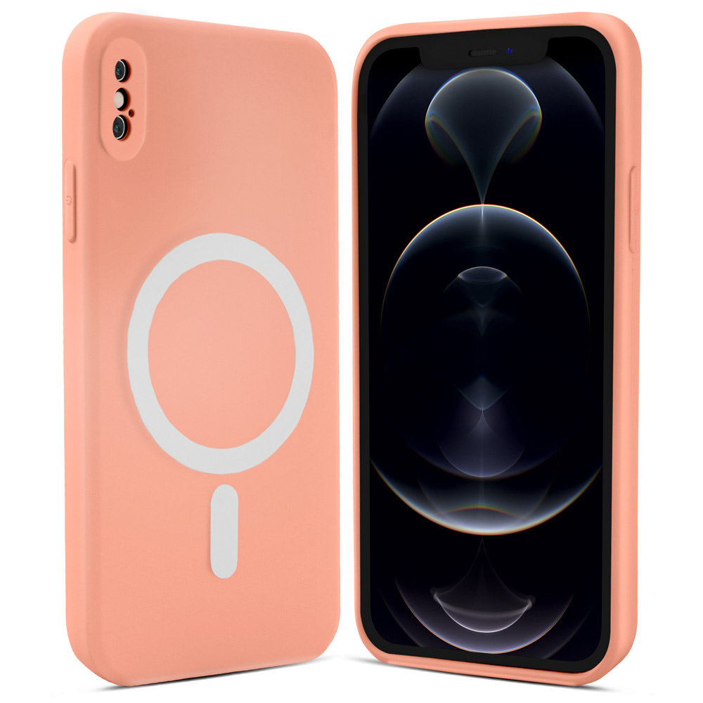 iPhone X Magsafe Seidene Silikonhülle (Rosa) - Huellen-shop.de