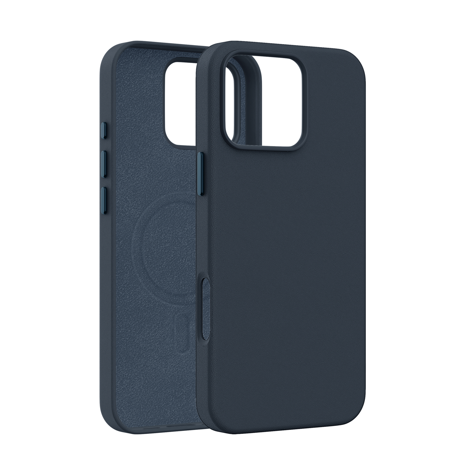 iPhone 16 Pro Luxus Leder MagSafe Hülle (Dunkelblau) - Huellen-shop.de