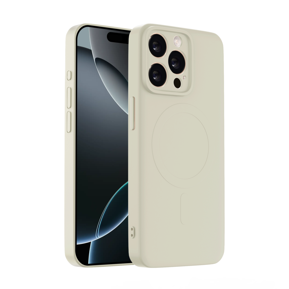 iPhone 16 Pro Max Silikon MagSafe back cover (Beige) - Huellen-shop.de