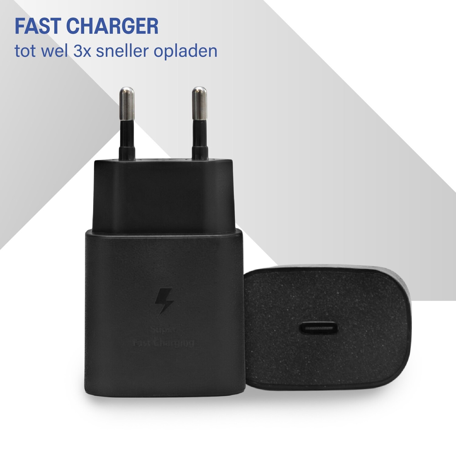25W USB-C Fast charging adapter (Schwarz) - Huellen-shop.de
