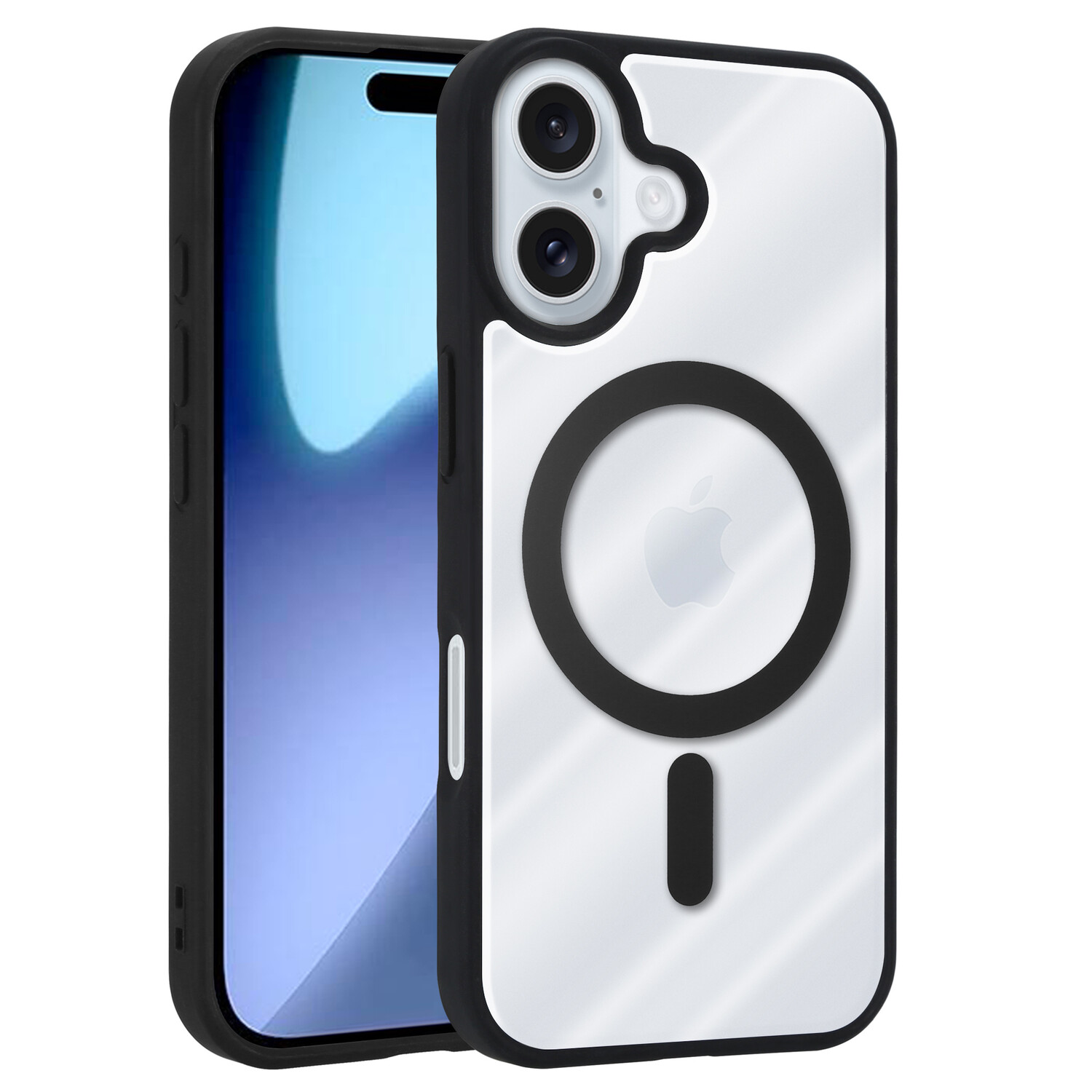 iPhone 17 MagSafe Hülle mit farbigem Rand (Schwarz) - Huellen-shop.de