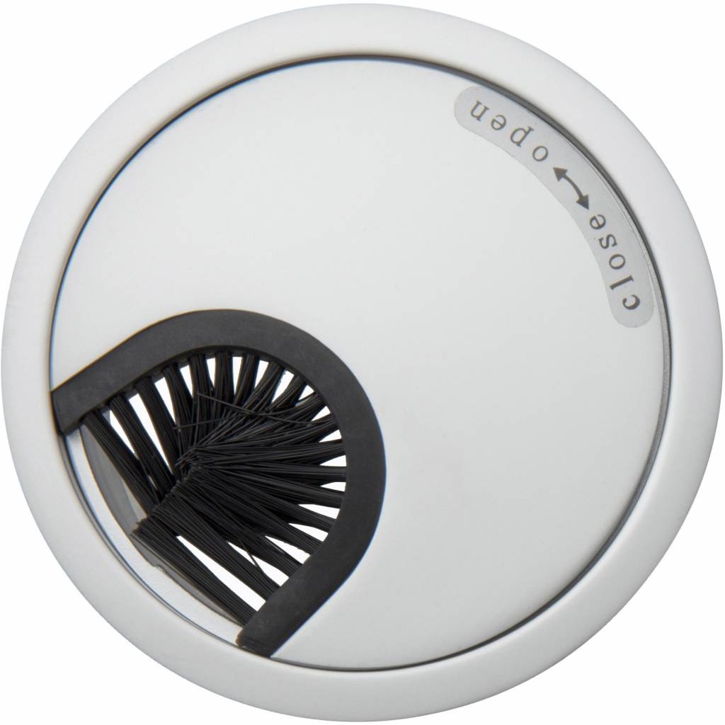 Kabeldurchlass rund 2-teilig mit bürste metall chrom - Ergojoy