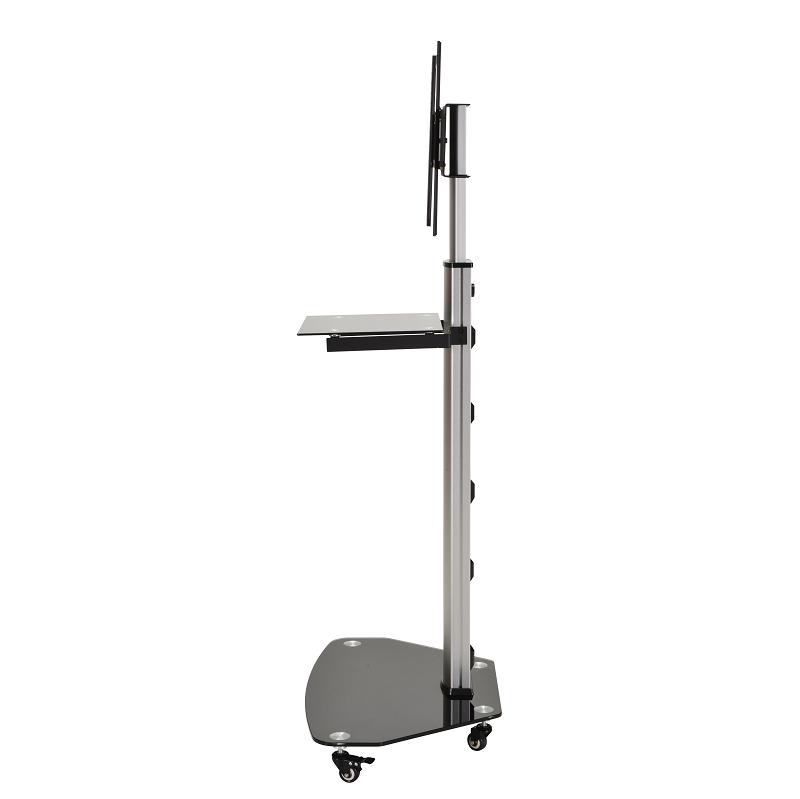 DQ Wall-Support Silver Bullit Verrijdbare TV Vloerstandaard Zilvergrijs ...