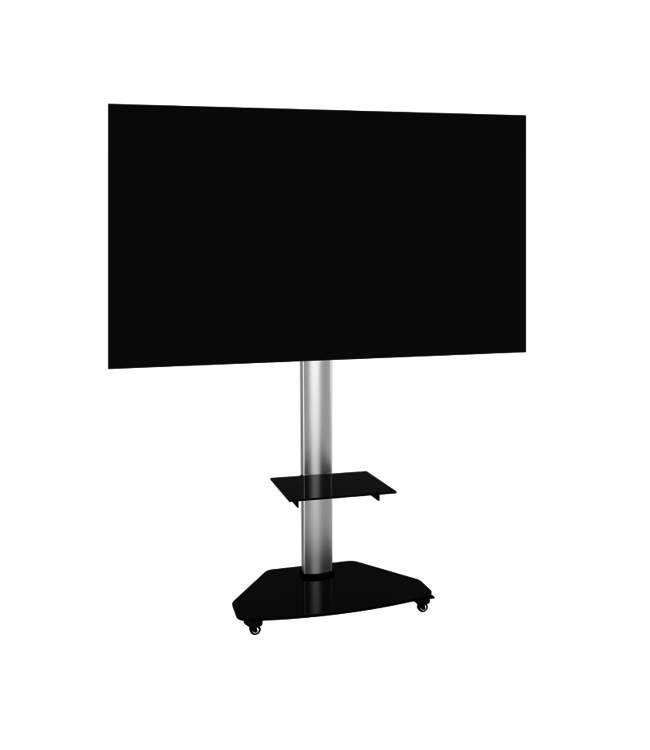 DQ Wall-Support Silver Bullit Verrijdbare TV Vloerstandaard Zilvergrijs ...