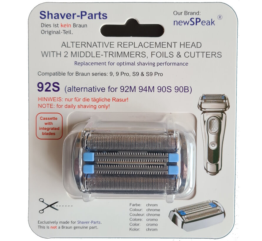 Universele Scheerkop voor de BRAUN 92S / 92M / 94M/ 90S / 90B, SERIES ...