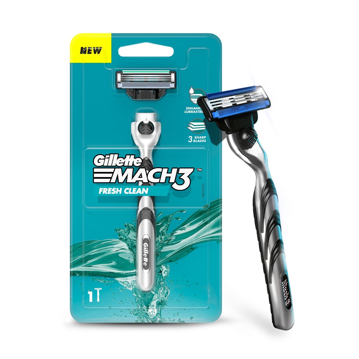 Gillette Mach3 Handle + 1 Razor Blade Fresh Clean - Voordeligscheren