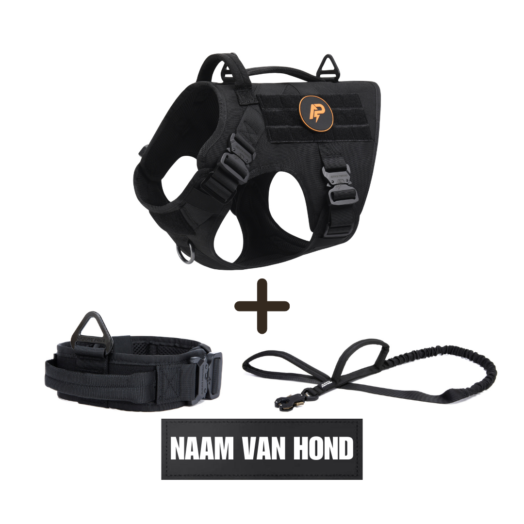 Combi-Deal Pro K9 set - Hondentuig, Halsband, Riem & Patch - 1700+ - Always Prepared