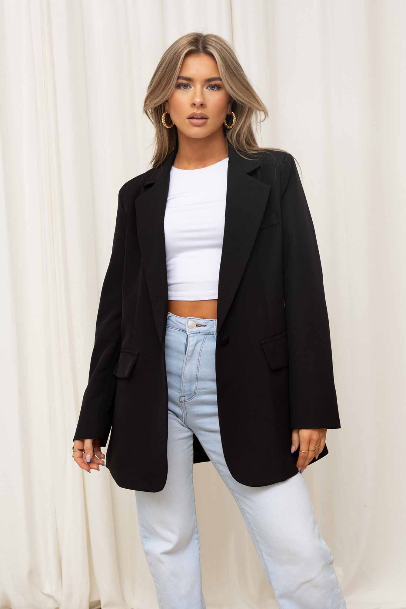 Shop zwarte oversized blazer | - Elise Store