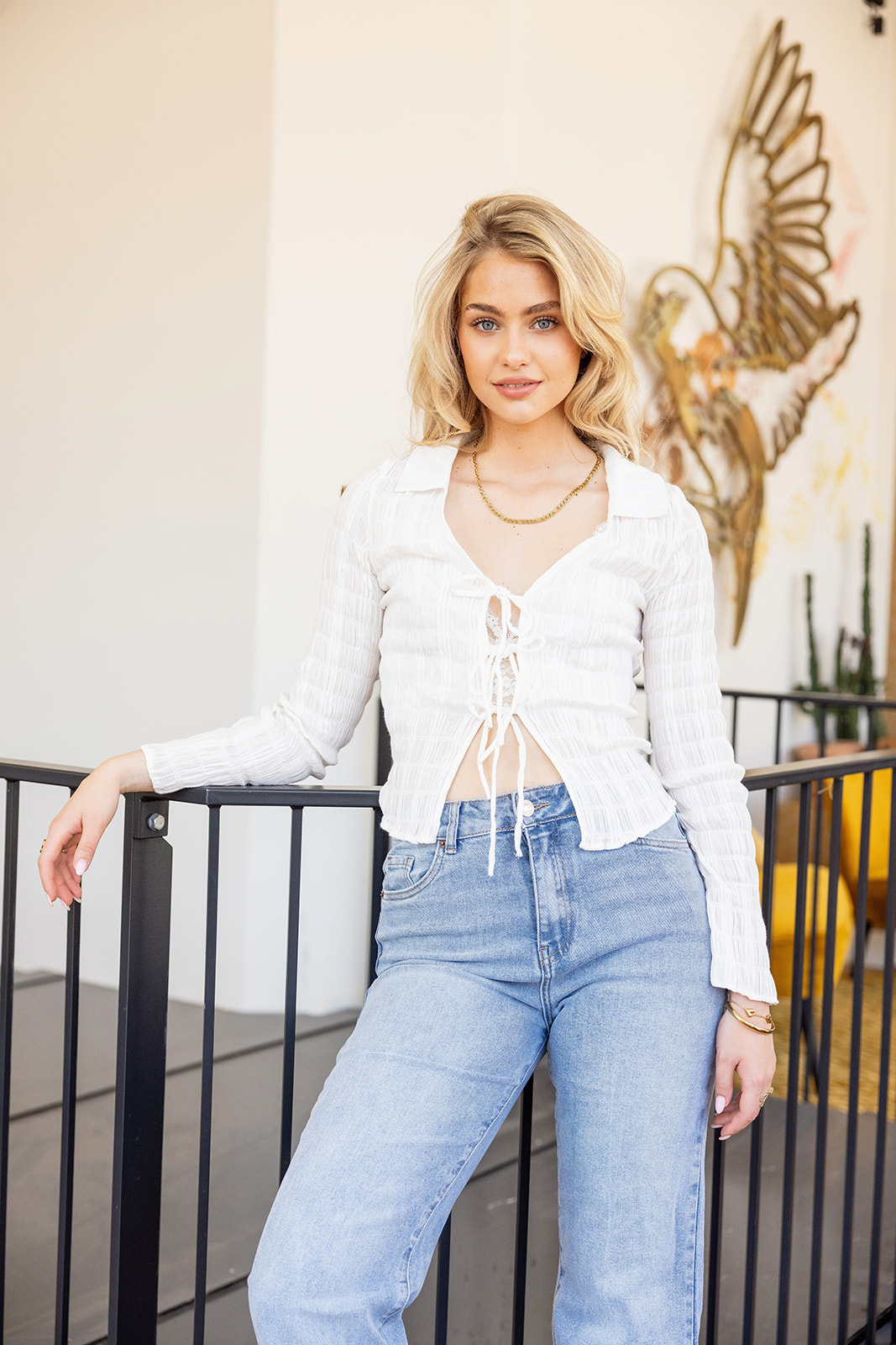 Shop witte top met strikjes | - Elise Store