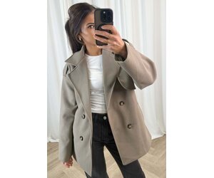 Shop taupe trenchcoat | - Elise Store