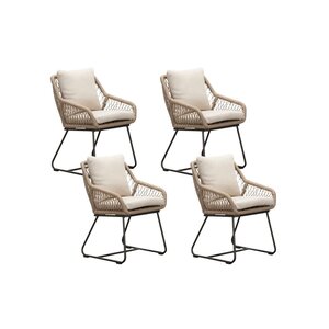 Portofino tuinstoel set van 4 | touw | Sahara Dust - Tuinmeubelwereld.nl