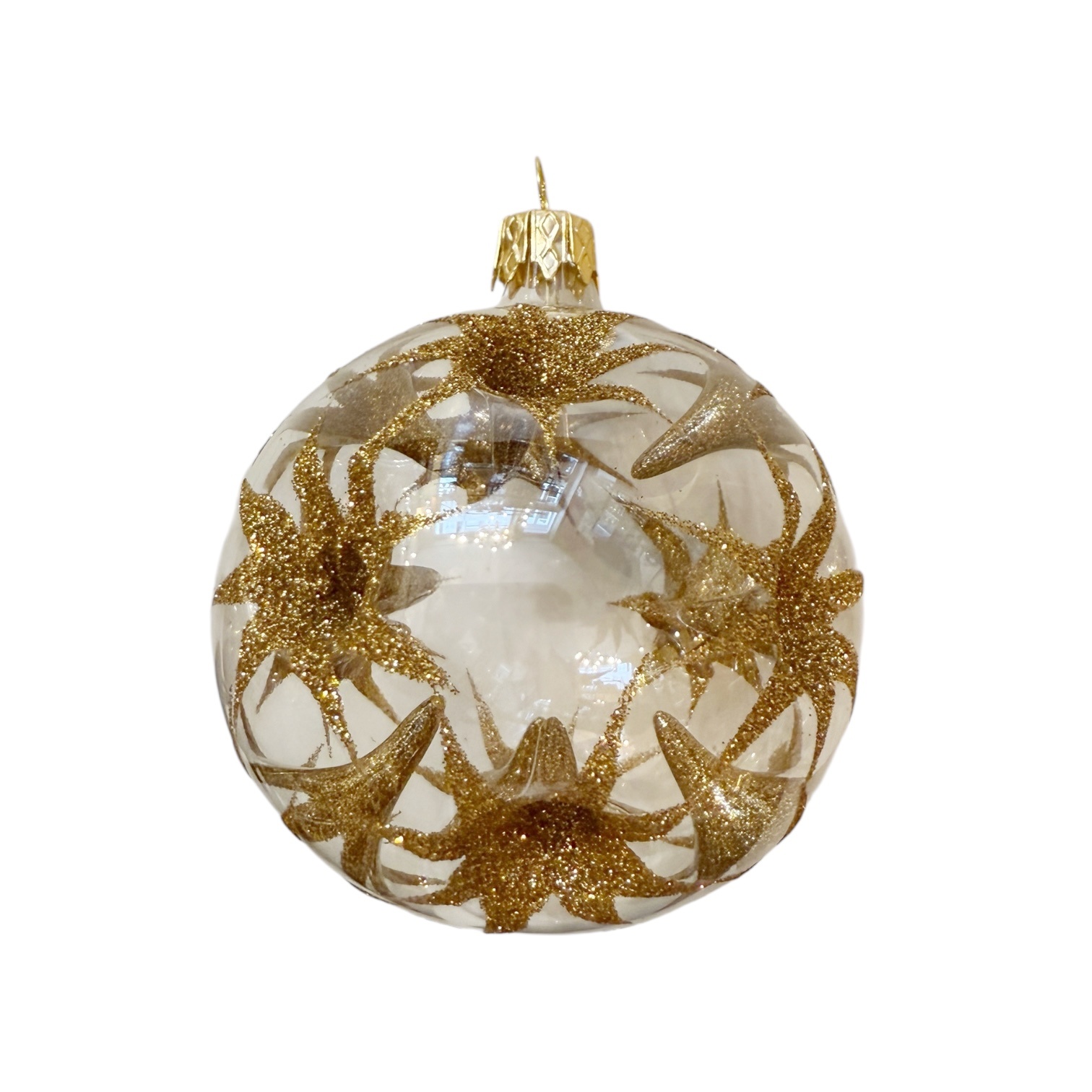 Christmas Bauble Transparent with Golden Stars - The Vintage Christmas ...