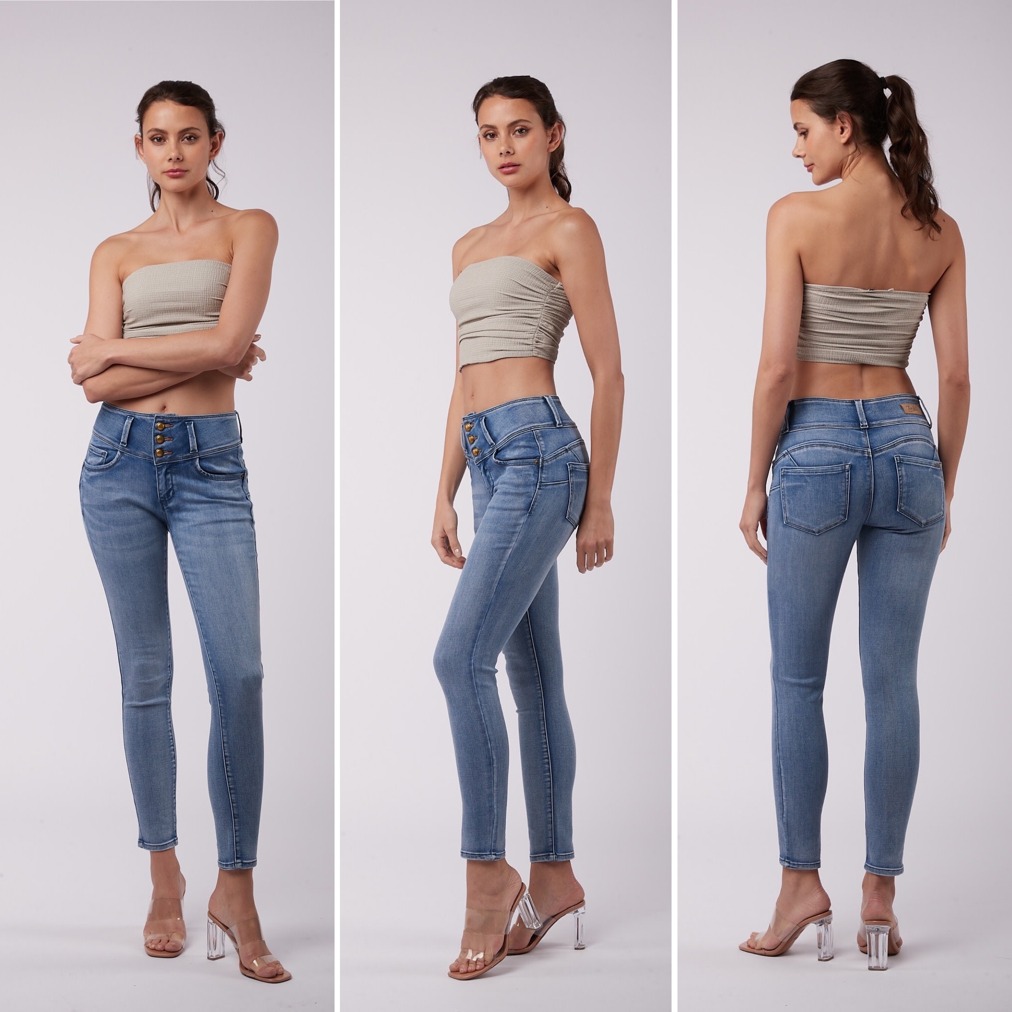 MACY BLUE PUSH-UP PANTS - FieAmore