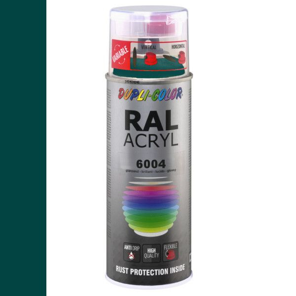 Dupli-Color Ral Acryl Ral 6004 Blauw groen Hoogglans 400 ml - Altijdverf.nl
