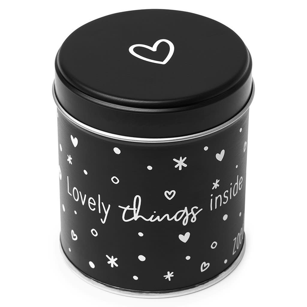 Cadeaublikje Mat Zwart Lovely Things Inside Homemade HappINESs cadeaublikje-mat-zwart-lovely-things-inside-homemade-happiness