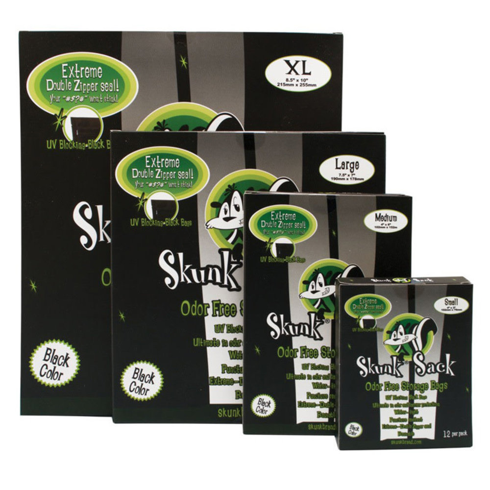 Skunk Sack Black - Medium 12 Pack | Odor-Proof Storage Bags | Stonedoos
