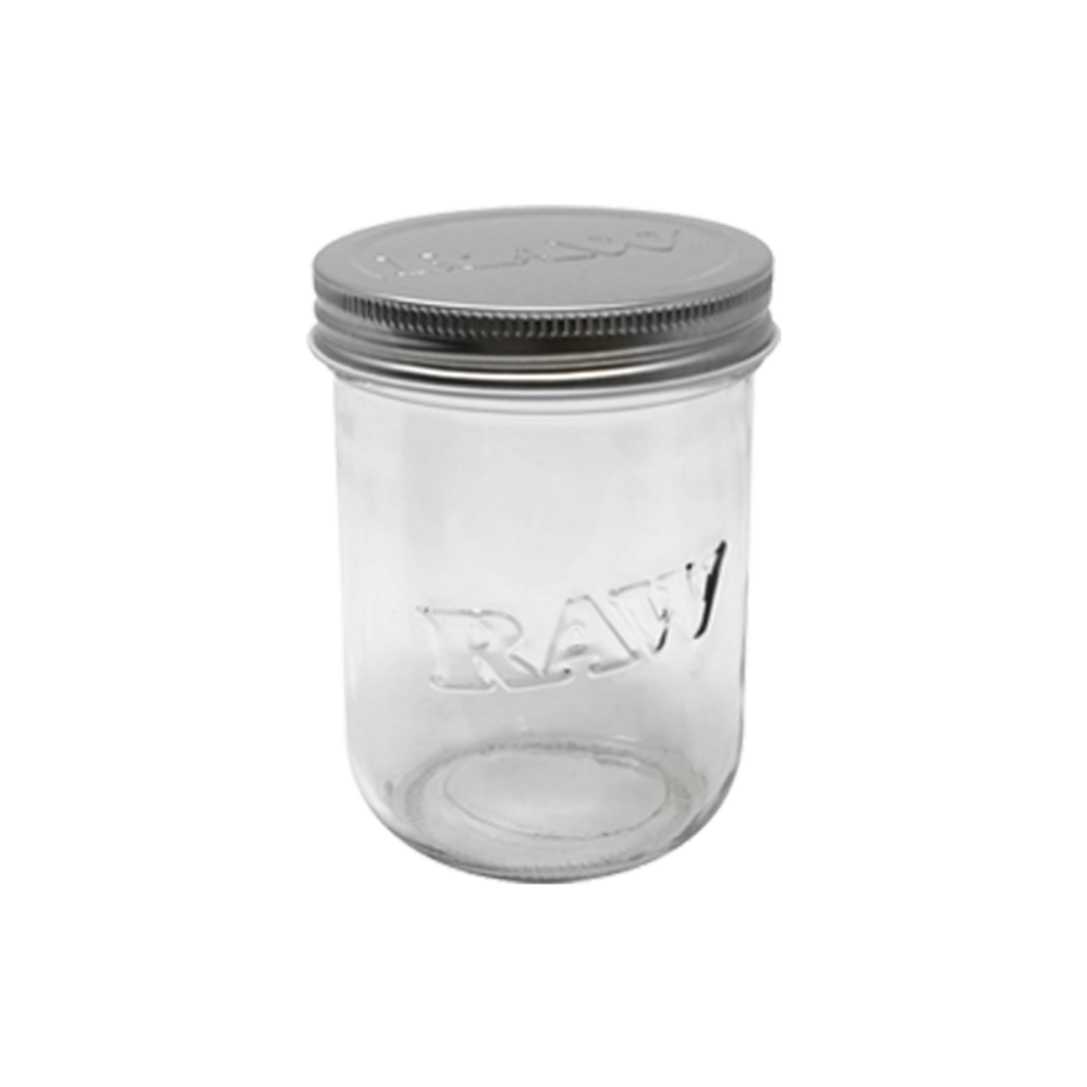 RAW Glass Mason Jar 16oz - Secure Storage for Weed Curing | Stonedoos