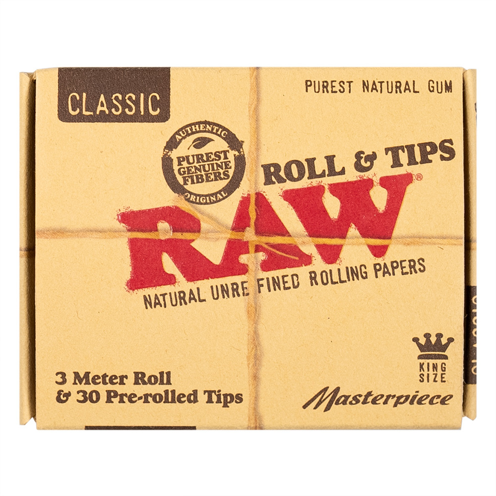 Raw Masterpiece 3m Roll 30 Pre Rolled Tips Premium Quality Stonedoos