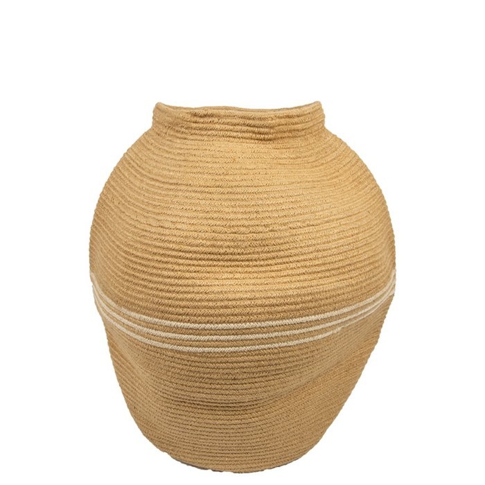 Rotan Mand XL Naturel met Witte Streep - Opbergmand - PuurSpirits.nl