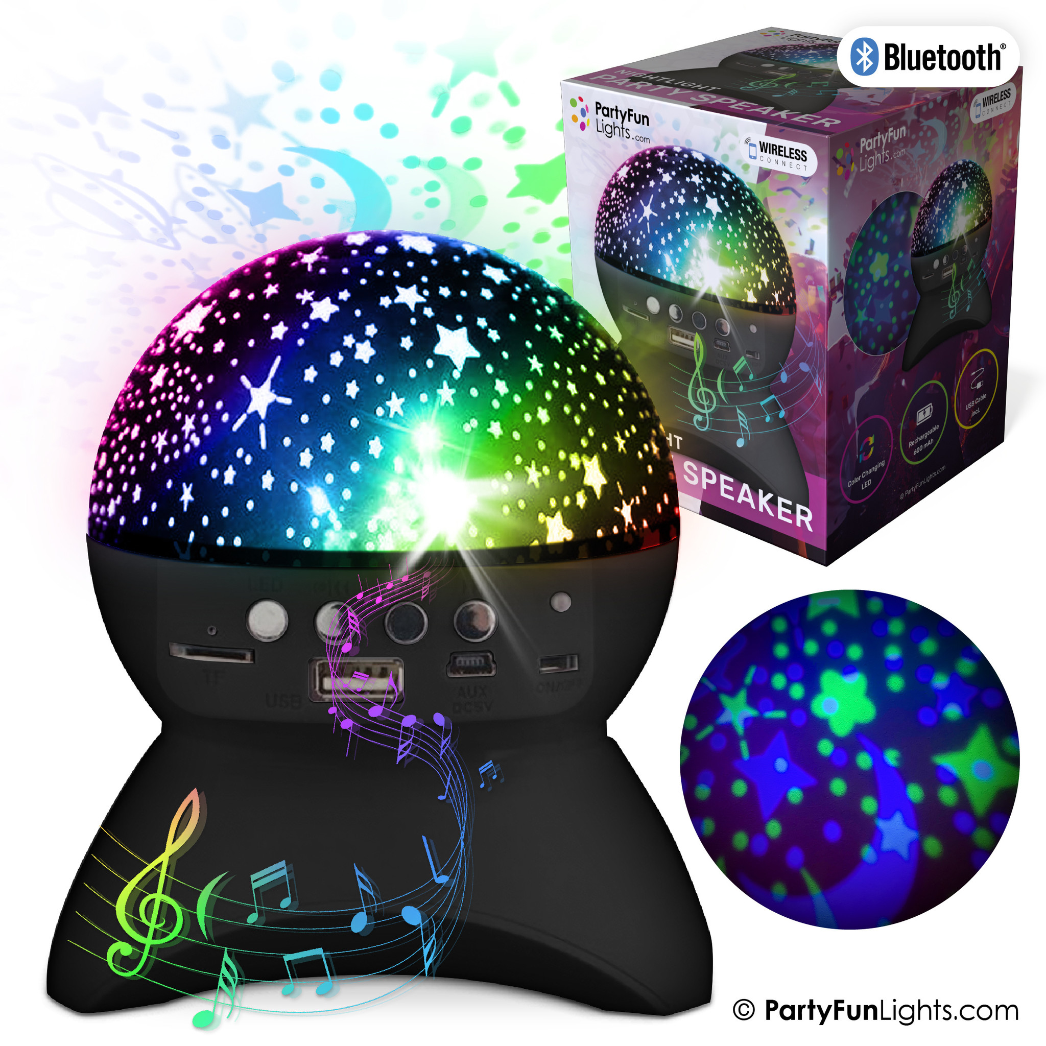 Bluetooth Party Speaker with Nightlight Effects - PartyFunLights