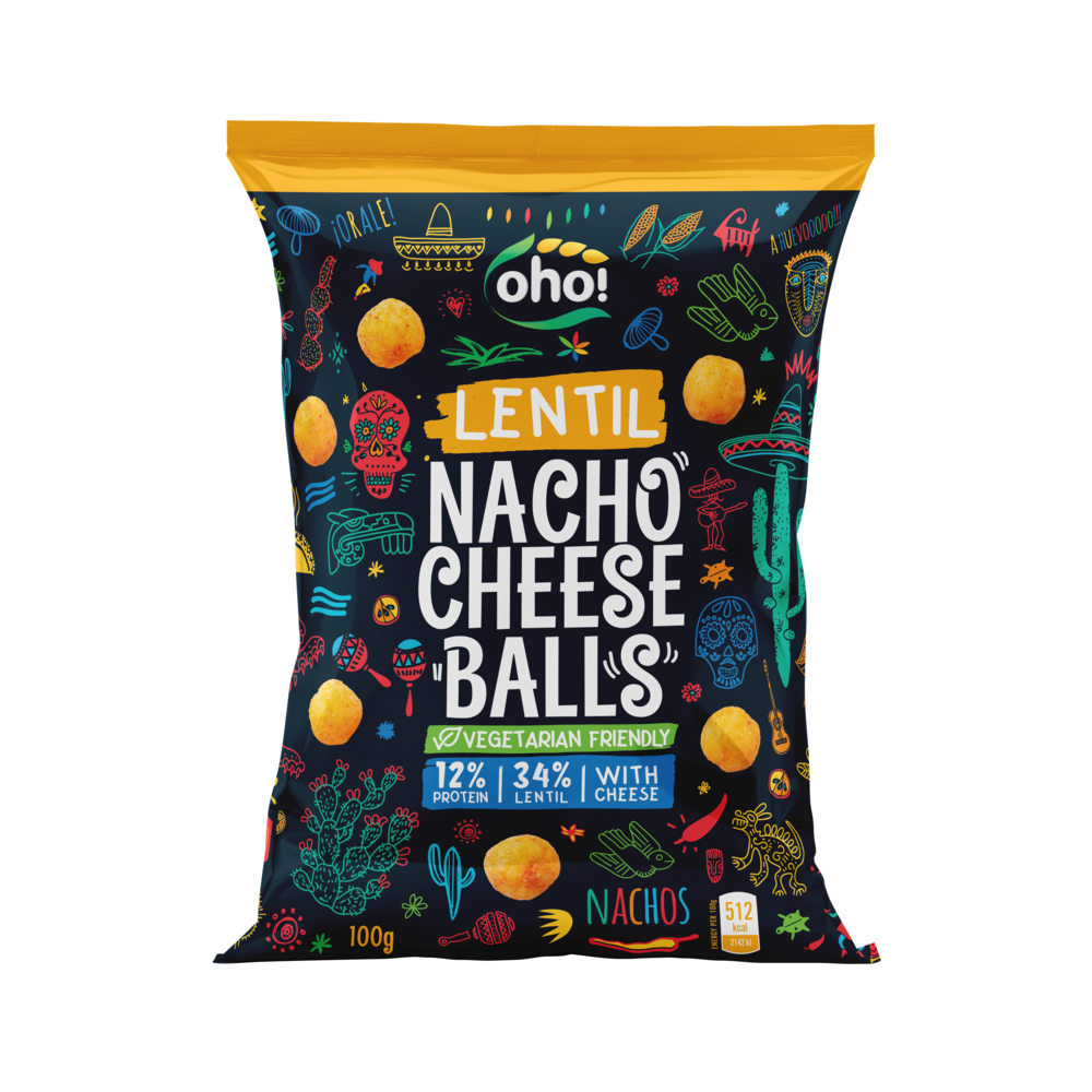 Nacho Cheese Balls zwart 100gr - Rehafood.nl