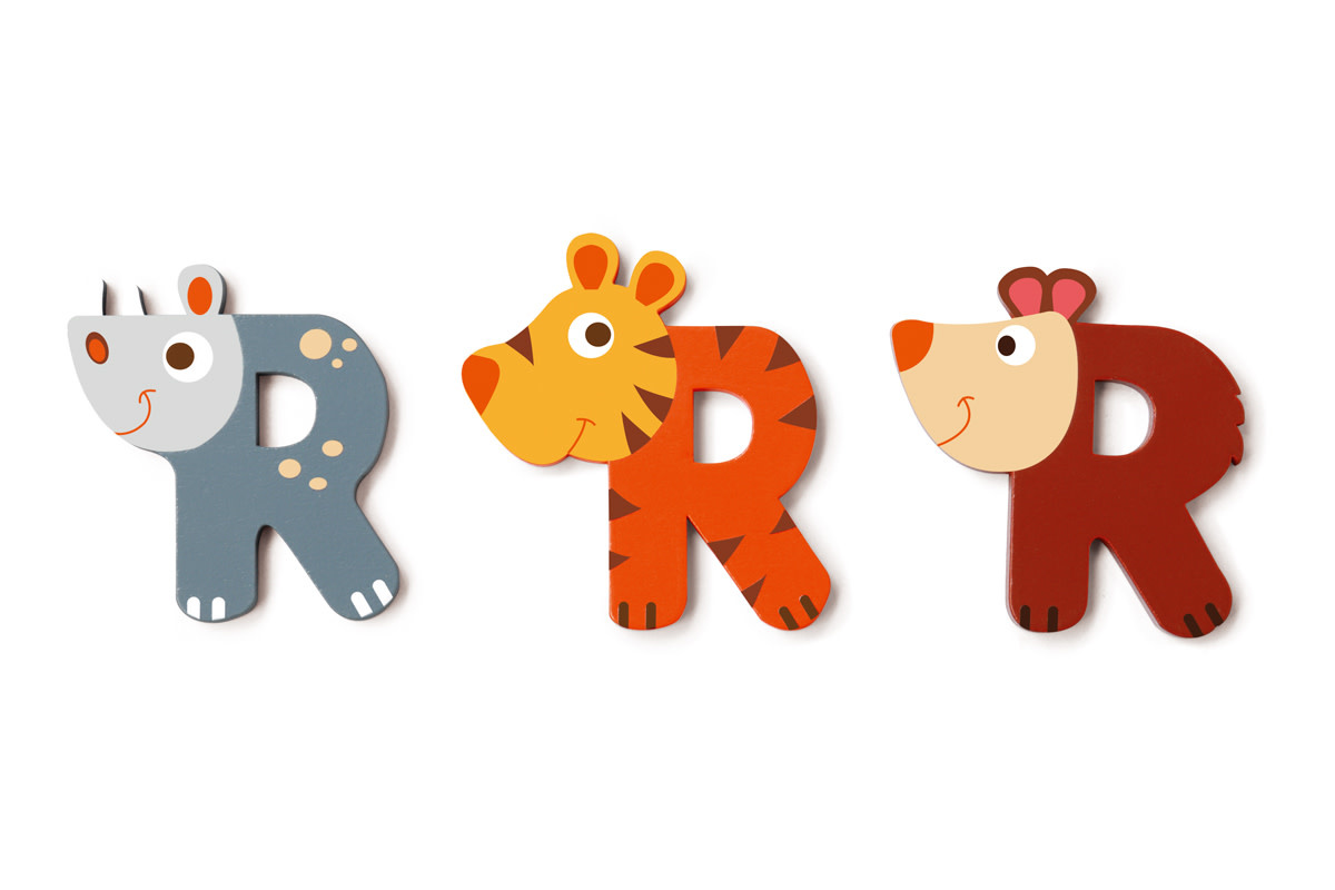 Scratch Scratch - Houten Letter: LETTER 'R', 3 modellen gemengd, 3 ...
