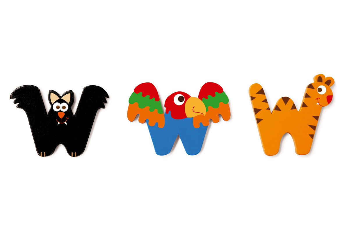 Scratch Scratch - Houten Letter: LETTER 'W', 3 modellen gemengd, 3 ...