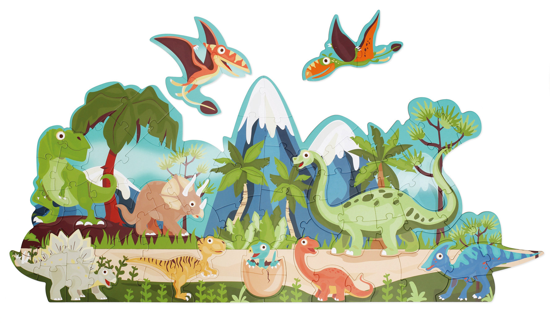 Scratch - Puzzel: BEGINNERS- & VLOERPUZZEL/DINO 100x53cm, 80 stuks met ...
