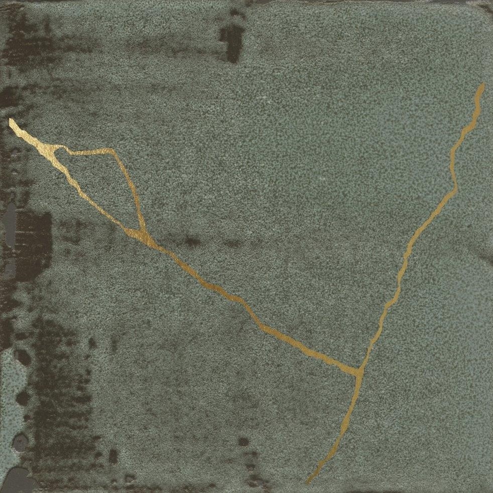 WOW Enso Kintsugi Green 12,5x12,5 cm - Tegelfabriek Nederland