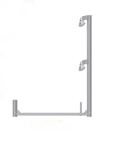 Scaffolding steel handrail post with platform protection