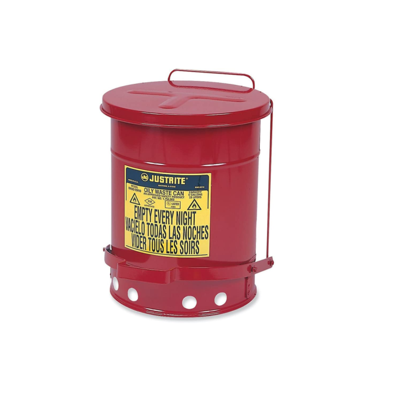 Oily Waste Cans - Galvanized Steel with Foot Lever