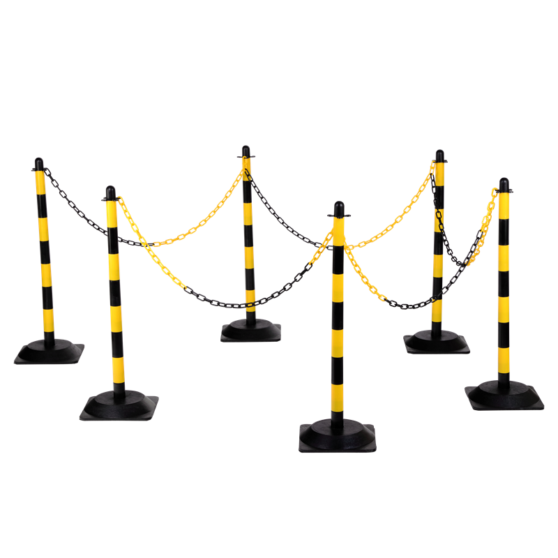 Chain posts made of polyethylene 6 Pieces 10m chain height 860 mm Ø40