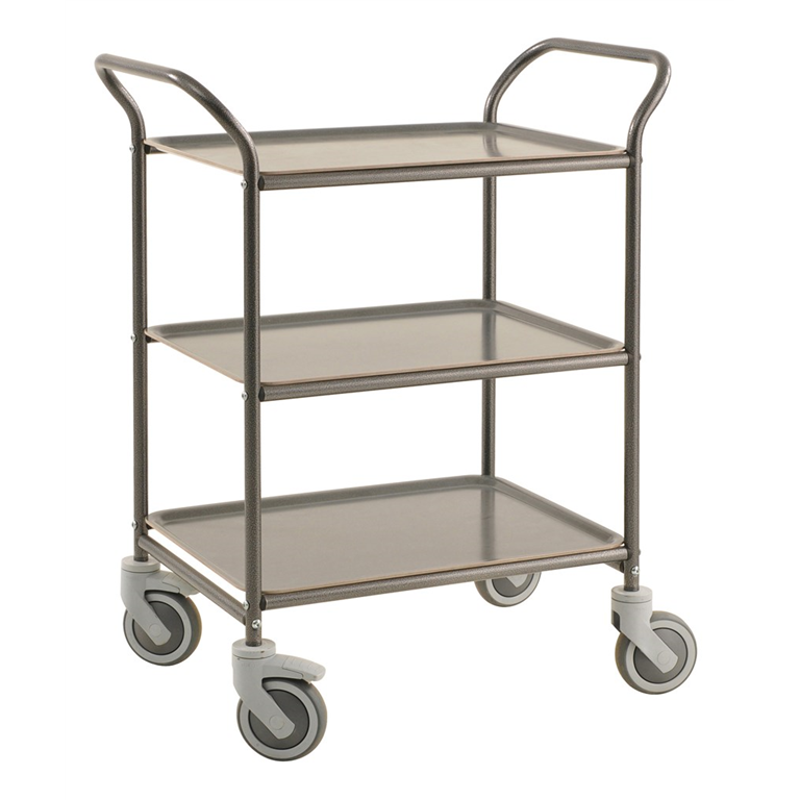 Service Trolley -With 3 Removable Trays- Anthracite Grey