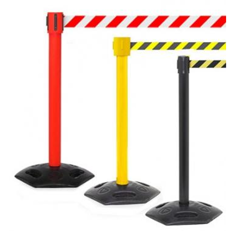 Steel Barrier Post with heavy duty rubber base -10.6 m Band - Outdoor