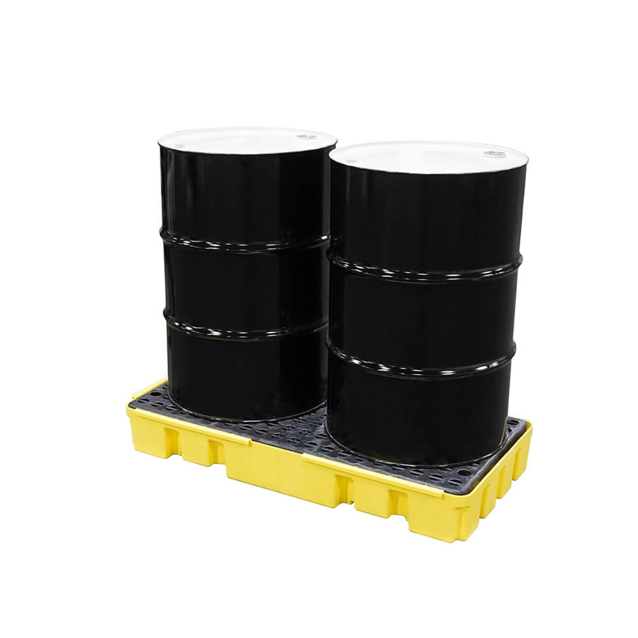 2 Drum low profile modular design SPILL PALLET WITH GRATE Made in USA